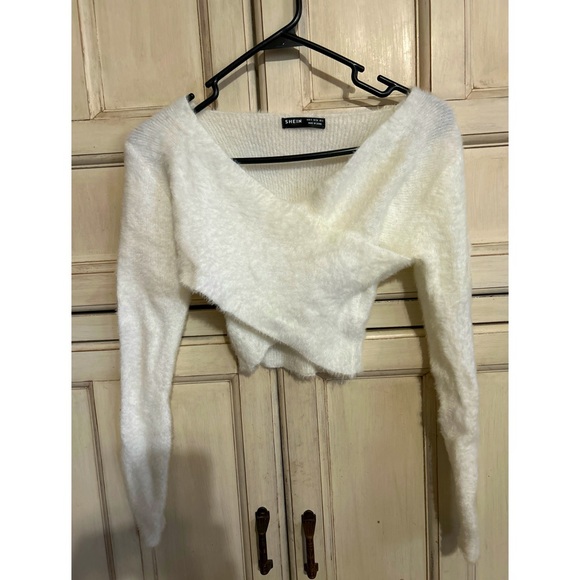 Tops | Cropped Sweater With Cross Front | Poshmark